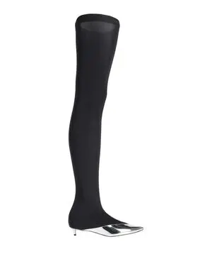 Givenchy Lycra & Calfskin Over-the-knee Boots - Silver