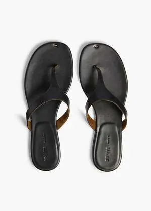 Khaite Archer Flat Sandal - Black