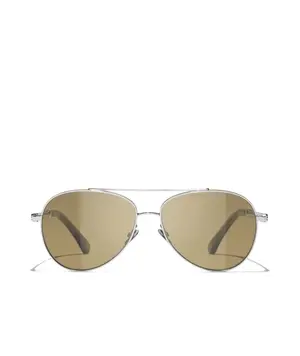 Chanel Pilot Sunglasses - Silver