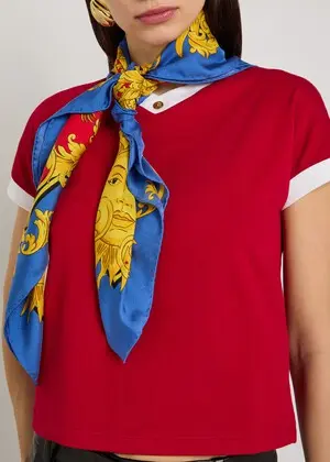 Versace Vintage Cropped Stretch-cotton T-shirt - Red
