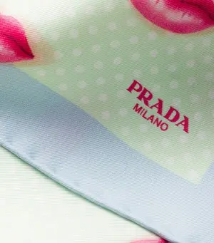 Prada Silk Twill Printed Scarf - Green