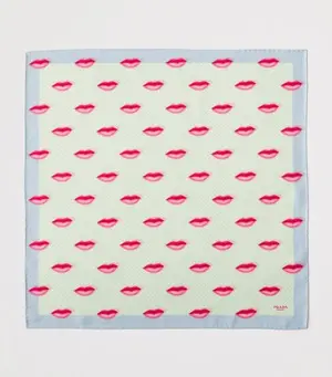 Prada Silk Twill Printed Scarf - Green