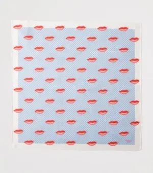 Prada Silk Twill Printed Scarf - Turquoise