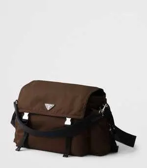 Prada Re-nylon And Leather Messenger Bag - Brown