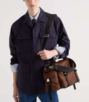Prada Re-nylon And Leather Messenger Bag - Brown