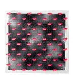 Prada Silk Twill Printed Lips Scarf - Black
