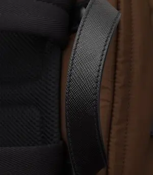 Prada Re-nylon And Saffiano Leather Backpack - Brown