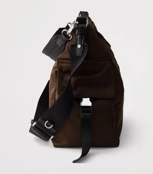 Prada Re-nylon And Leather Explore Shoulder Bag - Brown