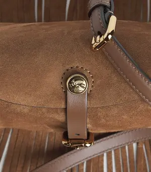 Etro Suede Fringe Pony Shoulder Bag - Brown