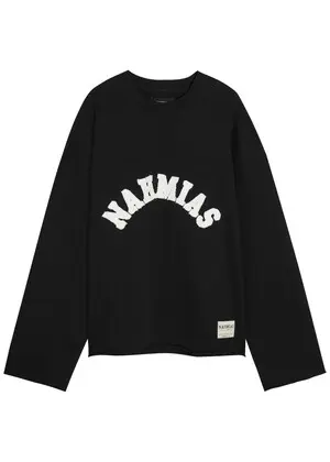 NAHMIAS Varsity Logo-appliquéd Cotton T-shirt - Black