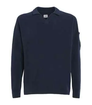 C.P. COMPANY Cotton Chenille Lens Polo Sweater