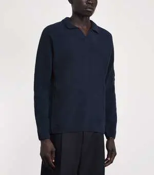 C.P. COMPANY Cotton Chenille Lens Polo Sweater
