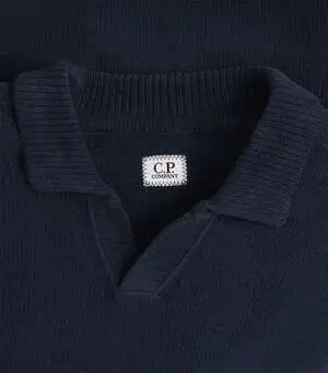 C.P. COMPANY Cotton Chenille Lens Polo Sweater