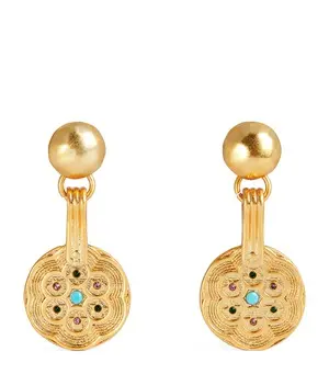 Rixo Plated Anouk Drop Earrings - Gold