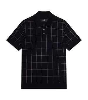 Dunhill Cotton-mulberry Silk Polo Shirt - Navy