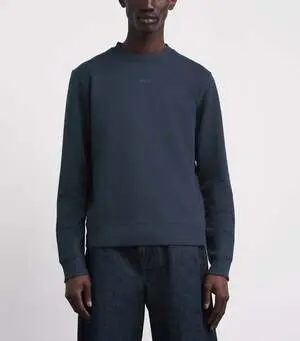 Sandro Cotton Logo Sweatshirt - Blue