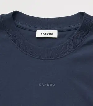 Sandro Organic Cotton Logo T-shirt - Blue