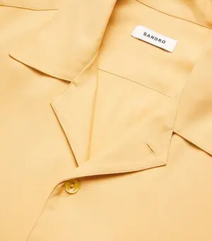 Sandro Linen Short-sleeve Shirt - Yellow