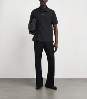 Sandro Cotton Logo Polo Shirt - Black