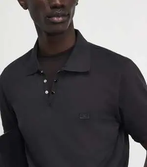 Sandro Cotton Logo Polo Shirt - Black
