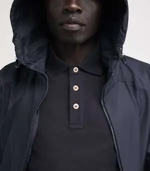 Moncler Piqué Cotton Logo Shirt - Blue