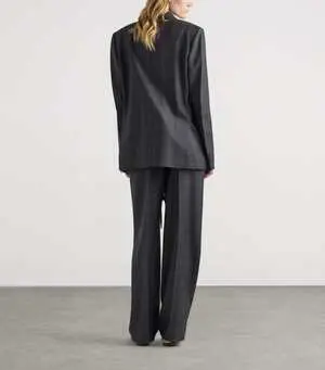 Prada Wool Check Double-breasted Blazer