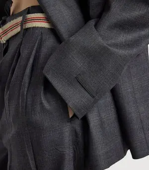 Prada Wool Check Double-breasted Blazer