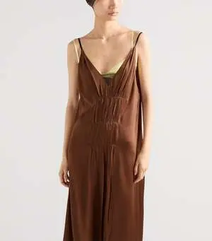 Prada Satin Crepe Midi Dress