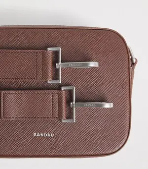 Sandro Saffiano Leather Crossbody Bag