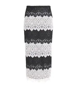 Carolina Herrera Lace Midi Skirt - Black