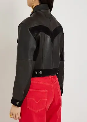 Versace Paneled Leather Jacket