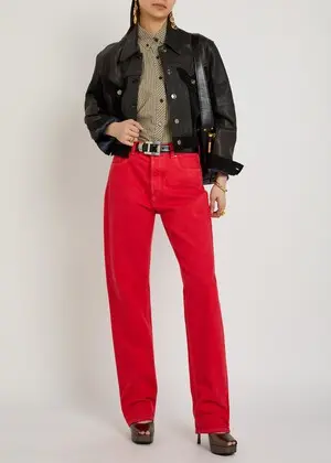 Versace Paneled Leather Jacket