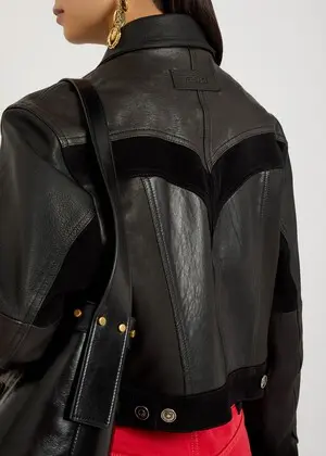 Versace Paneled Leather Jacket