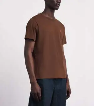 Sandro Cotton Logo-patch T-shirt - Brown