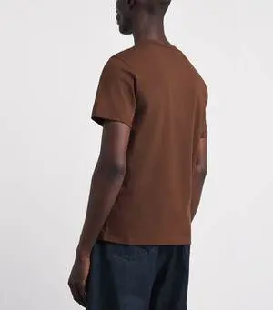 Sandro Cotton Logo-patch T-shirt - Brown