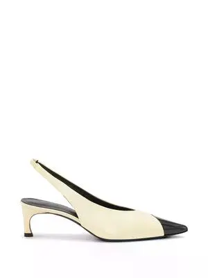 ROTATE BY BIRGER CHRISTENSEN Pointed-toe Slingback Leather Pumps - Neutrals