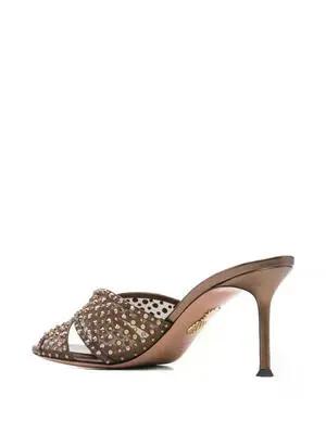 AQUAZZURA Crystal Lover Sandals - Brown