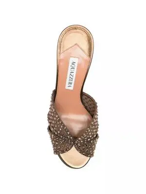 AQUAZZURA Crystal Lover Sandals - Brown
