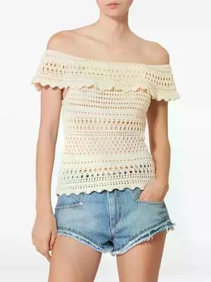 MARANT ETOILE Zaelle Crochet Off-shoulder Top