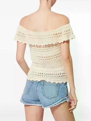 MARANT ETOILE Zaelle Crochet Off-shoulder Top