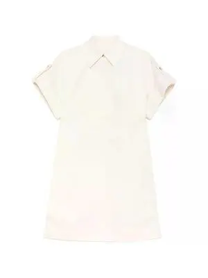 JOSEPH Collared Short-sleeve Mini Dress - Neutrals