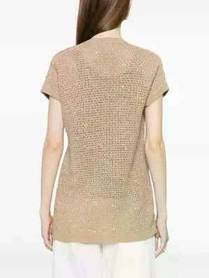 Fabiana Filippi Sequin-embellished Knit Vest - Neutrals