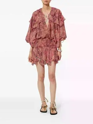 Isabel Marant Étoile Mandala-print Smocked Skirt