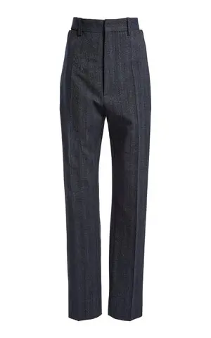 Victoria Beckham Mid-rise Straight-leg Trousers - Blue