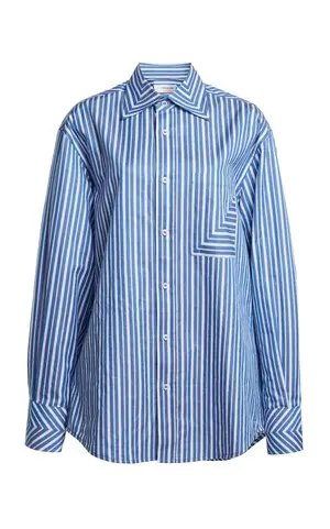 Victoria Beckham Striped Button-up Shirt - Blue