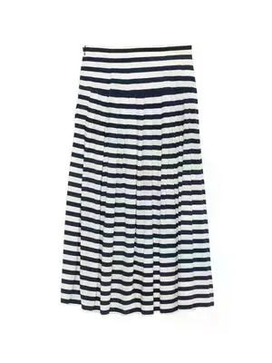Rixo Una Striped Midi Skirt - Blue