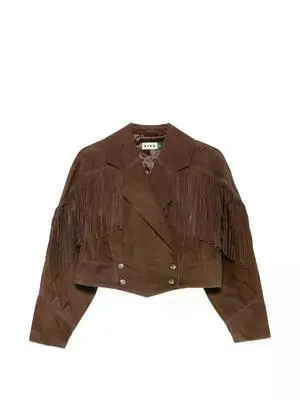 Rixo Darragh Fringed Cropped Jacket - Brown