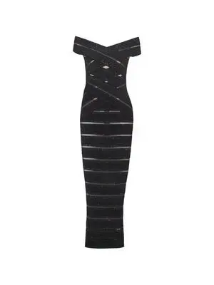 Balmain Knit Bodycon Midi Dress - Black