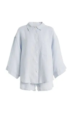 DEIJI STUDIOS 03 Linen Short Set - Blue