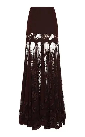 Zimmermann Valiant Panelled Silk Maxi Skirt - Brown